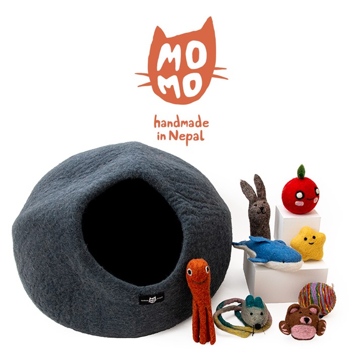 MoMo Handmade In Nepal Felt Orange Octopus | We.Pet